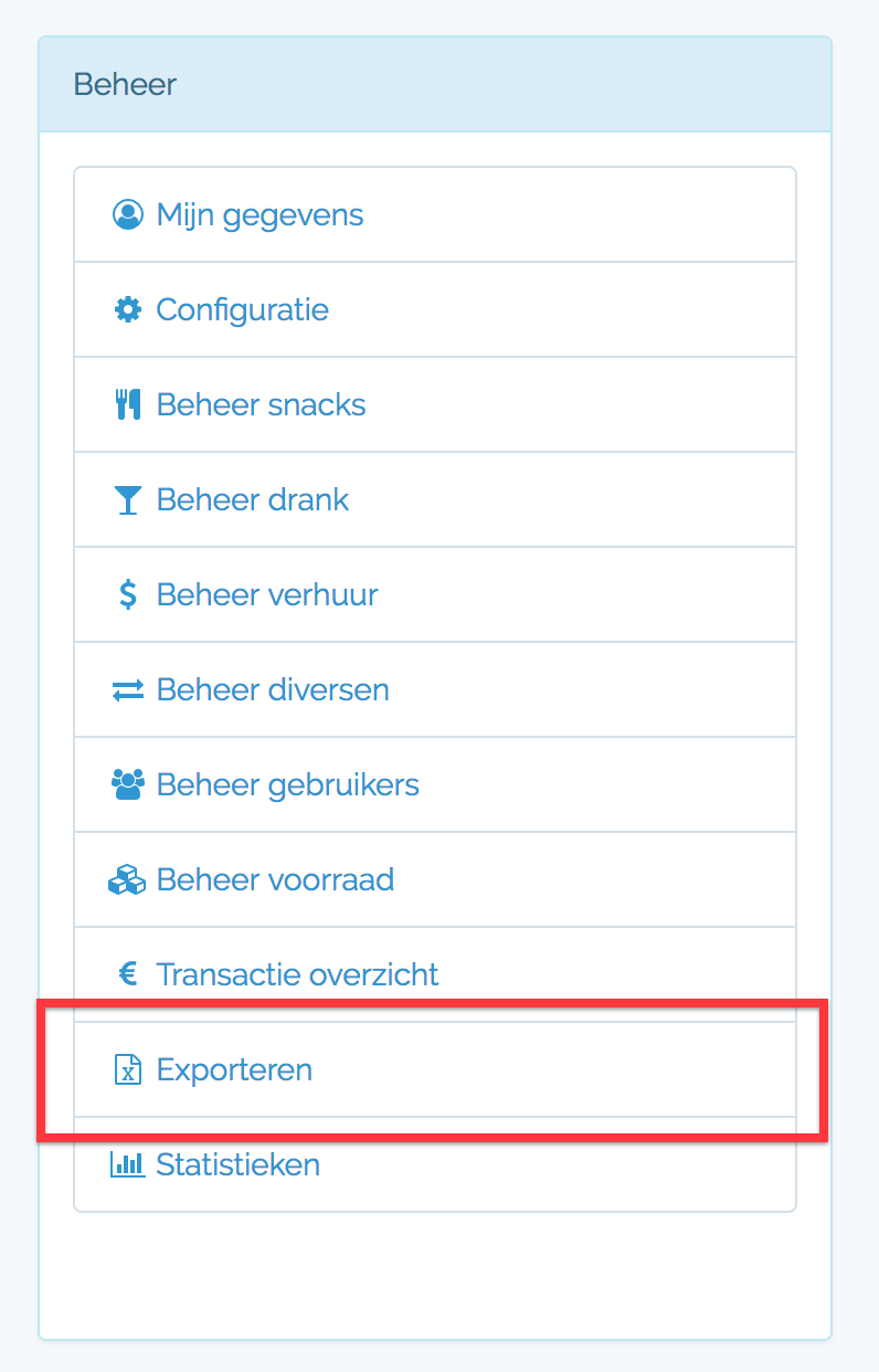 Hoe exporteer ik consumpties? - Brandweer Barboek Hoe exporteer ik consumpties? - Brandweer Barboek